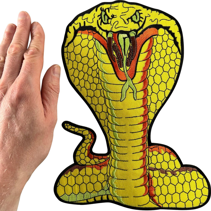 Large Cobra Snake Patch Iron On Sew On Jacket Coat T Shirt Big Embroid